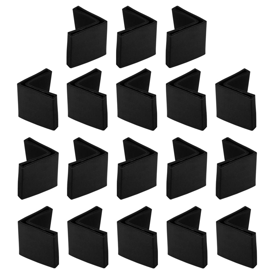 18 Pcs Black Soft PVC Angle Iron Foot Pad L Shaped Edge Leg Cover ...