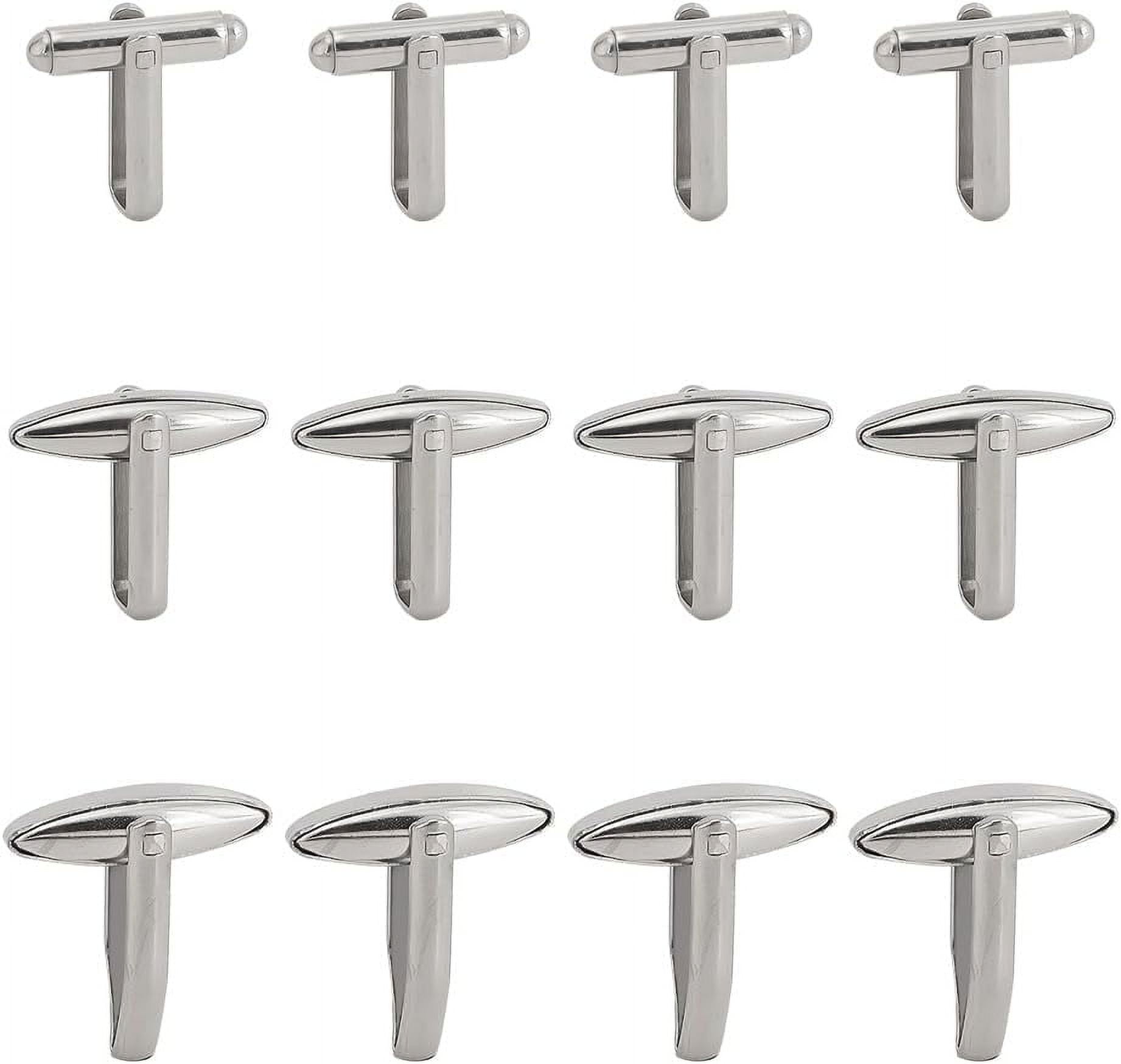 18 Pcs Blank Cufflinks for Men 3 Sizes 304 Stainless Steel Shirt Studs ...