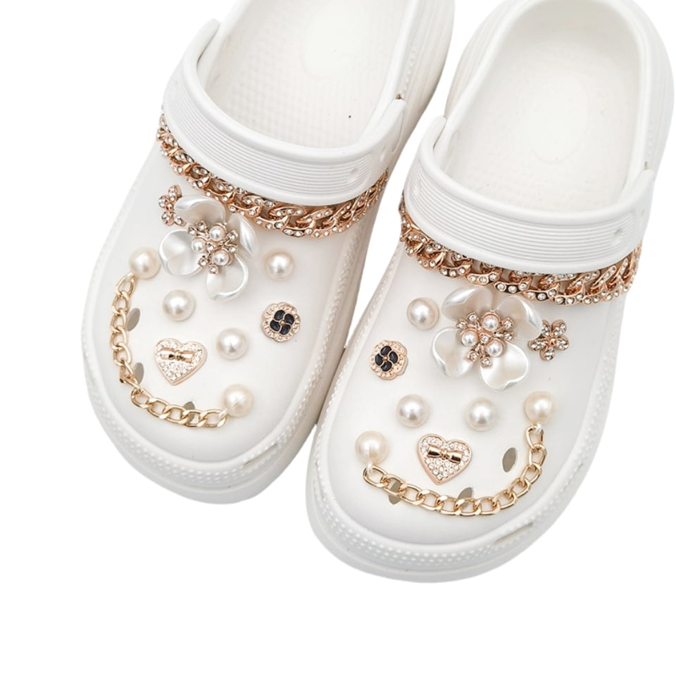 18 Pcs Bling Shoe Charms, Different Gems Jewelry Diamond Women Shoe ...