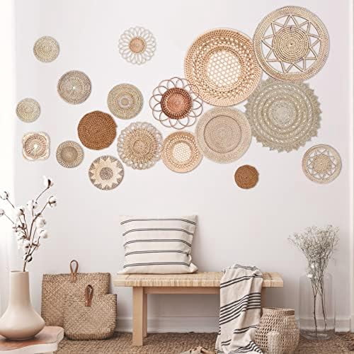 18 Pcs Boho Basket Wall Decals Round Wall Sticker Modern Decor Peel and ...
