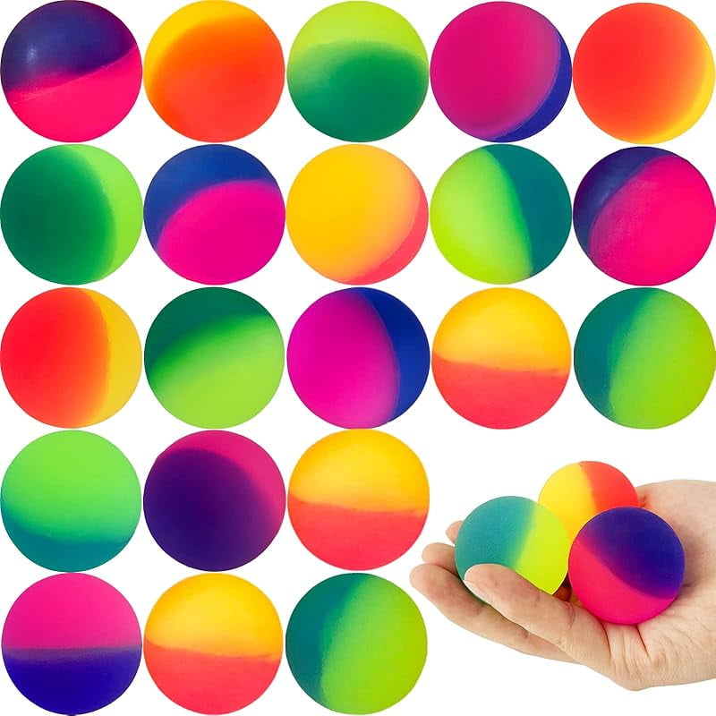 18 Pcs Bouncy Balls for Kids,45 mm Jumbo Super Bouncy Balls,Rubber High Bouncing Balls in Bright ...