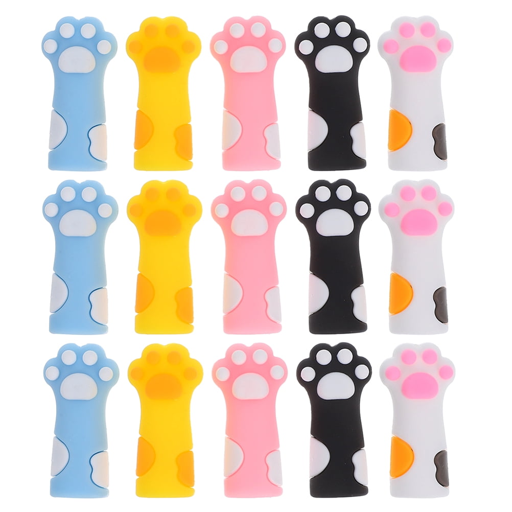 18 Pcs Cat Paw Pencil Cap Child Pupils 3.30X1.50X1.20CM - Walmart.com