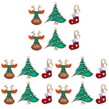 Walmart Set of 12 Santa Xmas Jewelry Christmas Tree Brooch Pins ...