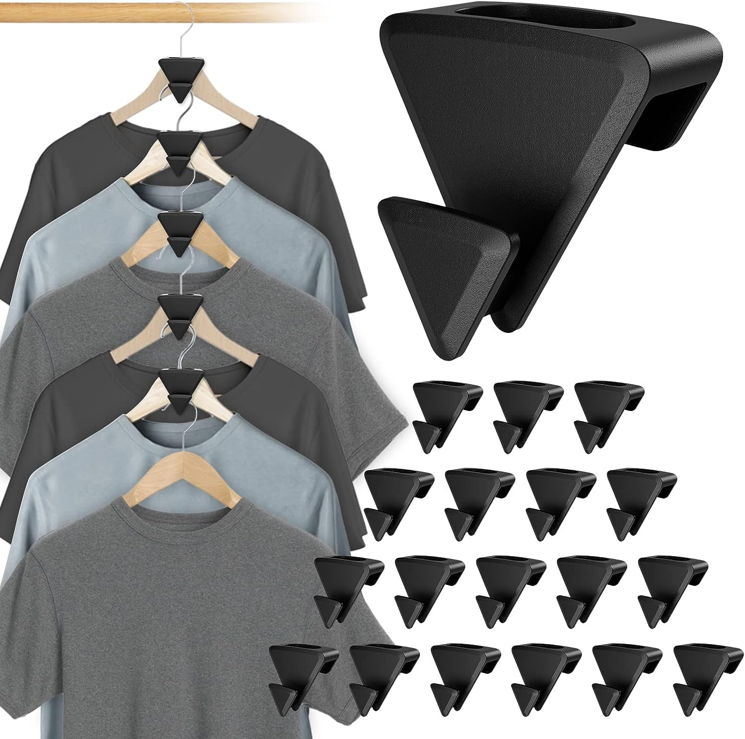 18 Pcs Clothes Hanger Connector Hooks，Heavy Duty Plastic Hangers Hooks ...