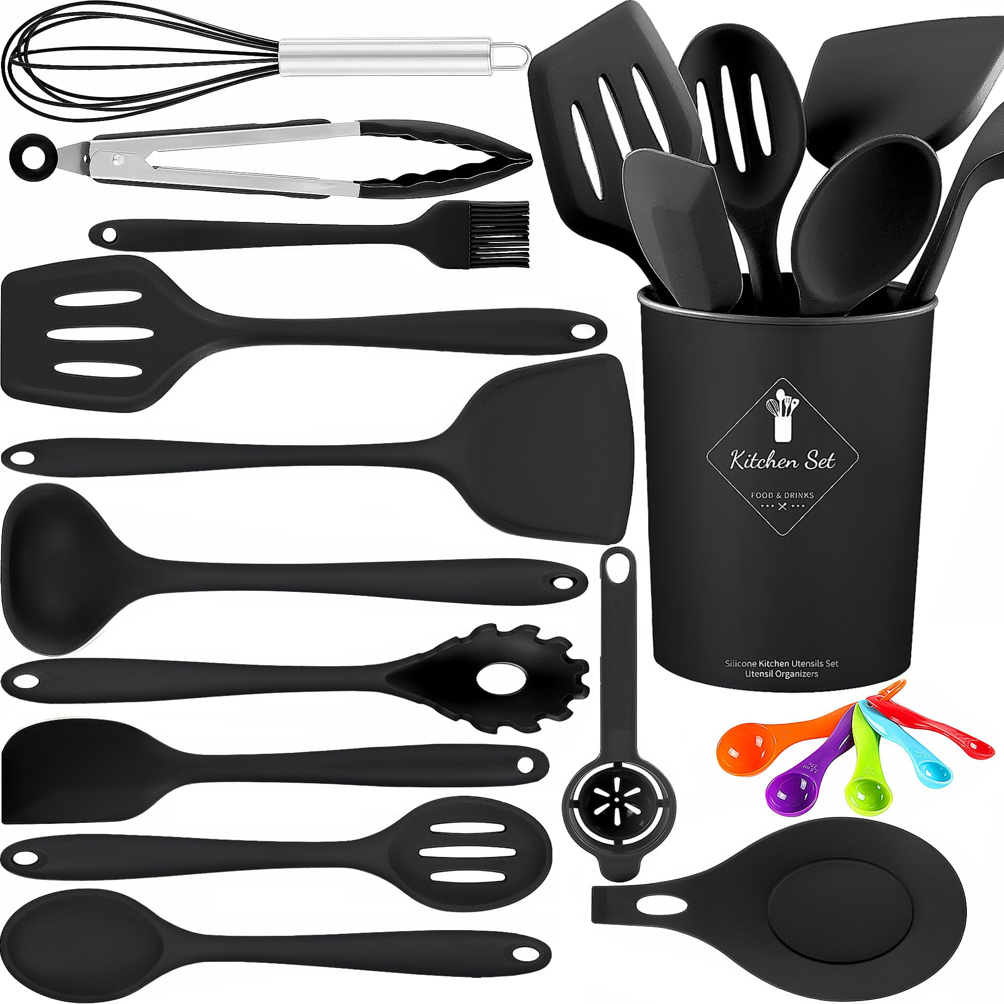 18 Pcs Cooking Utensils Set, Kitchen Utensils Set With Utensil Holder ...