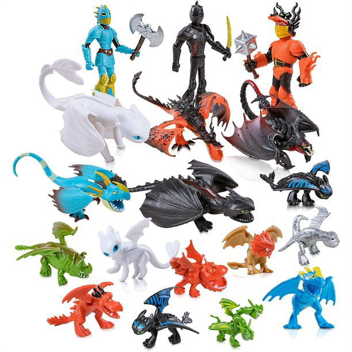 18 Pcs Dragon Action Figures - Great Mini Figure Toys for Kids Party ...
