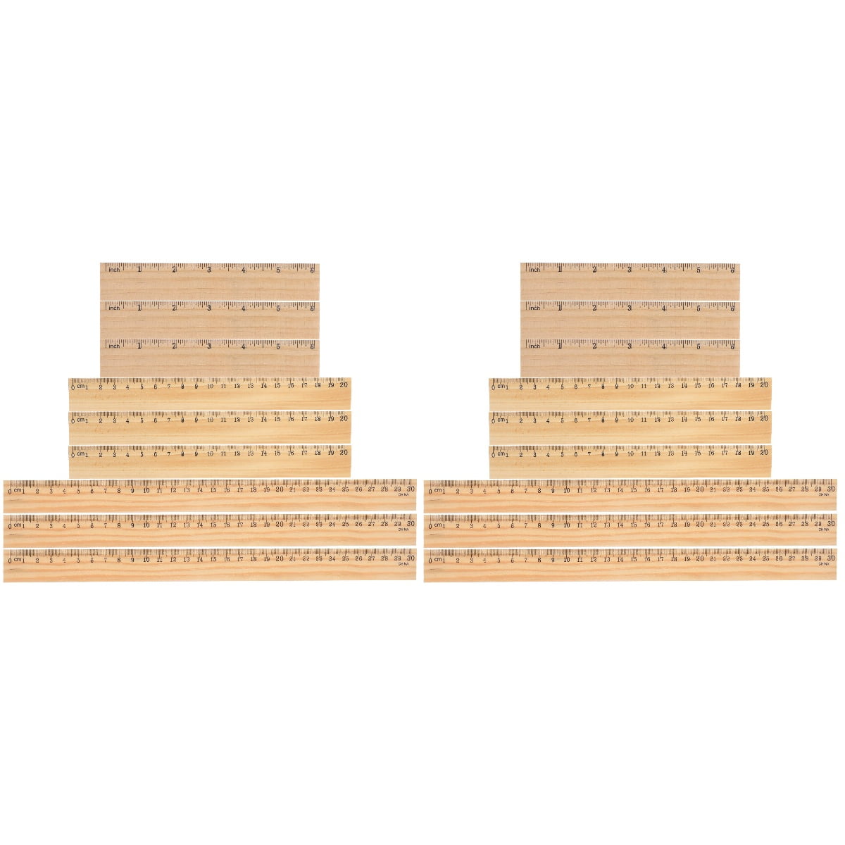 18 Pcs Drawing Ruler Woodworking Rulers for Office Wooden Scale Bulk ...