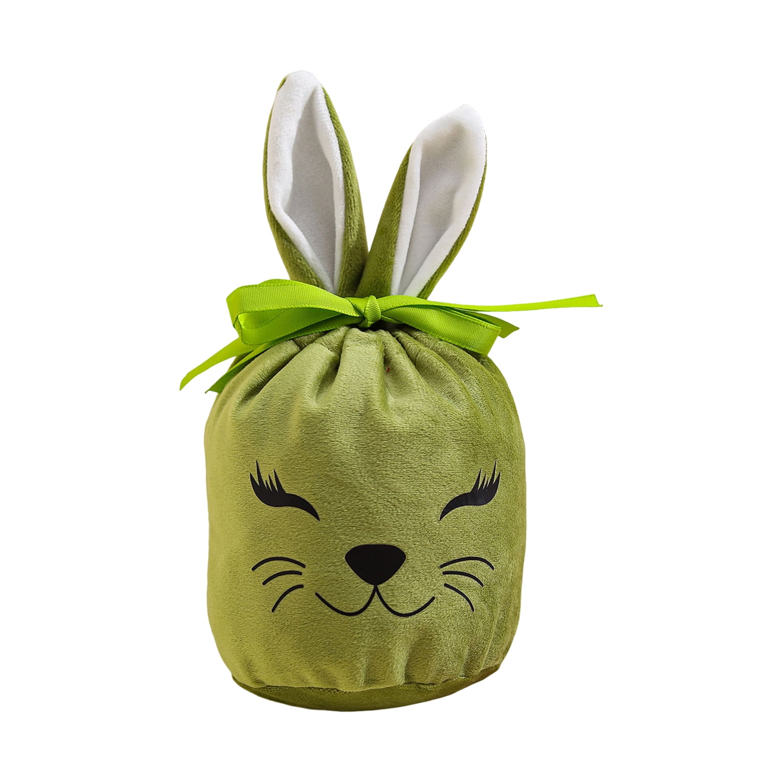 18 Pcs Easter Bunny Gift Bags Rabbit Ear Velvet Drawstring Bags 4.7 x 3 ...