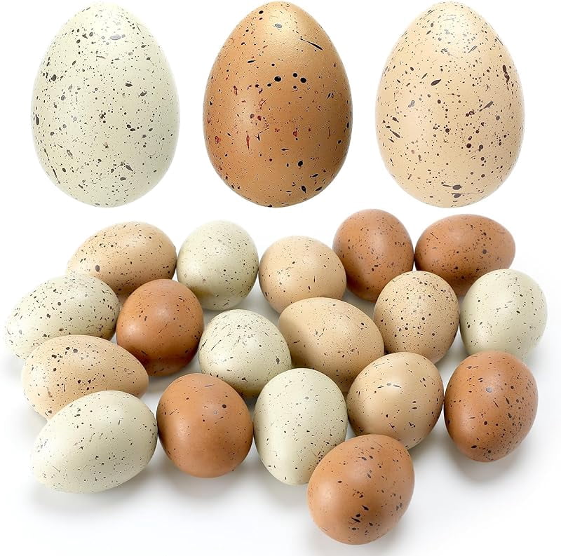 18 Pcs Easter Speckled Eggs 2.4 in Plastic Speckled Eggs Bowl and Vase ...