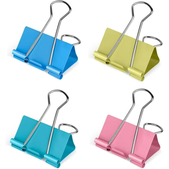 18 Pcs Extra Large Binder Clips 2 inch Length, Colorful Big Paper Clips ...