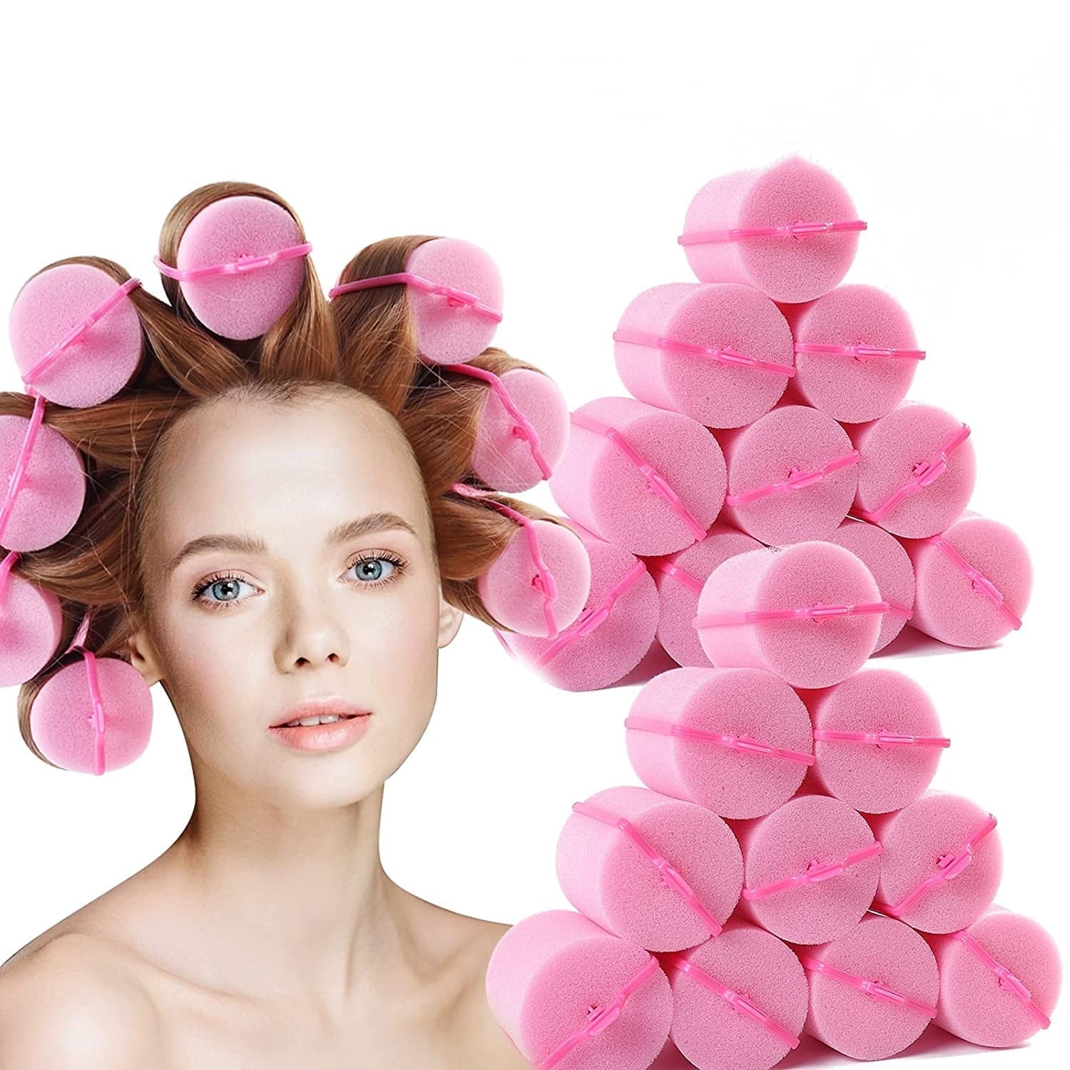 18 Pcs Foam Sponge Hair Rollers - Happon Soft Sleeping Hair Curlers ...