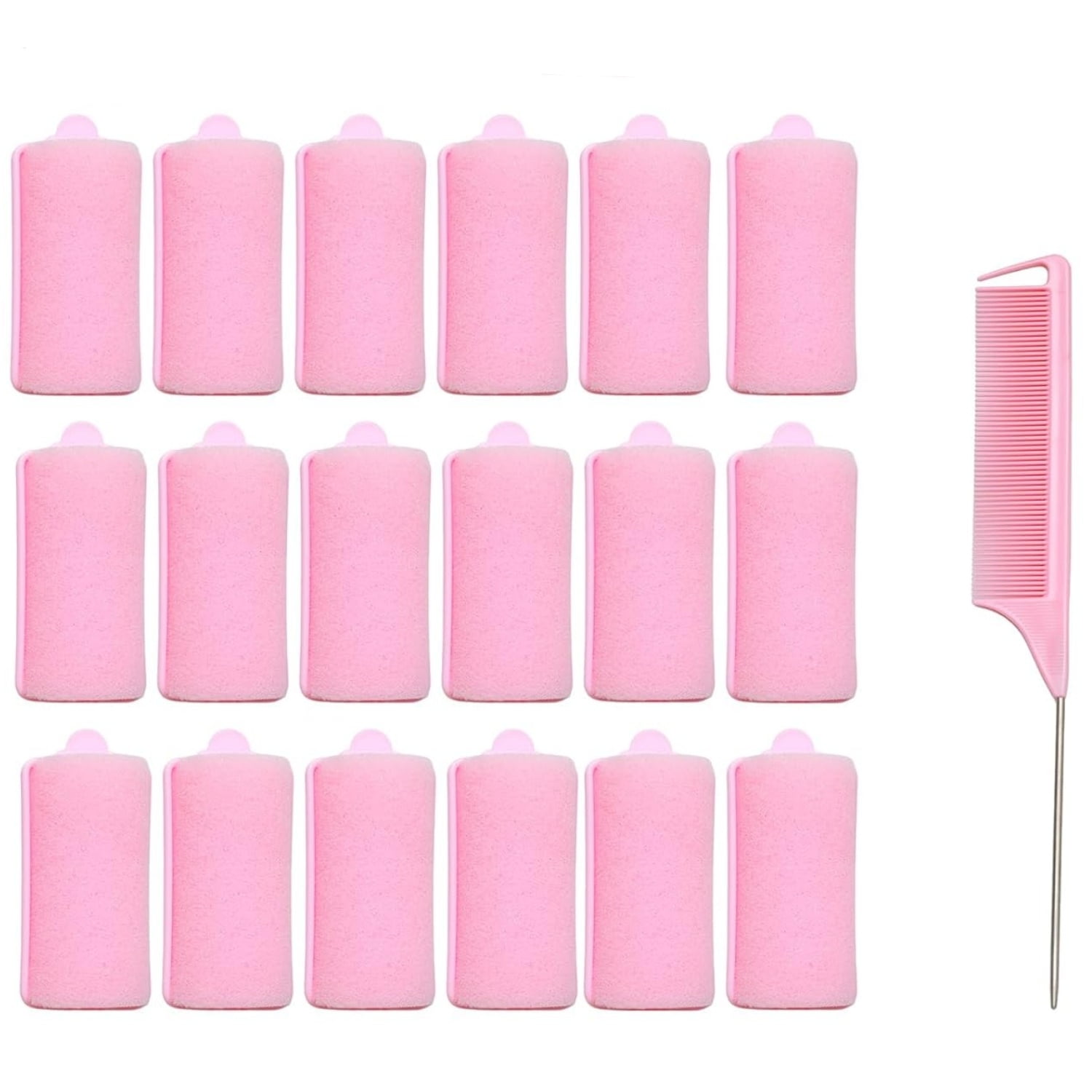 18 Pcs Foam Sponge Hair Rollers No Heat Hair Curler Set Soft Sleeping ...