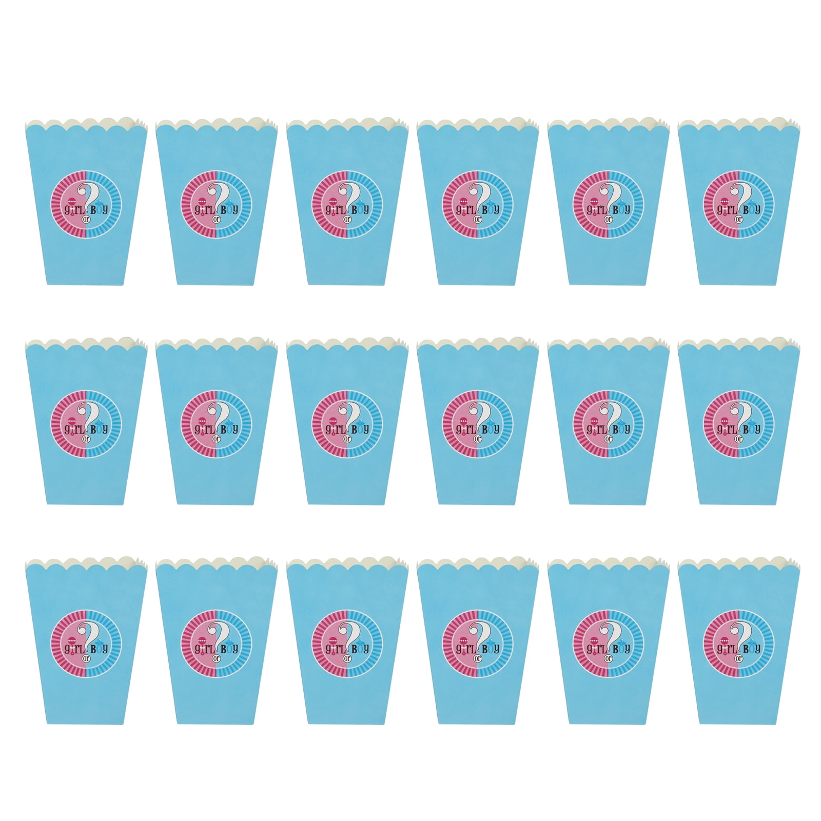 18 Pcs Gender Reveal Plates and Napkins Lid Popcorn Box Packaging Treat ...