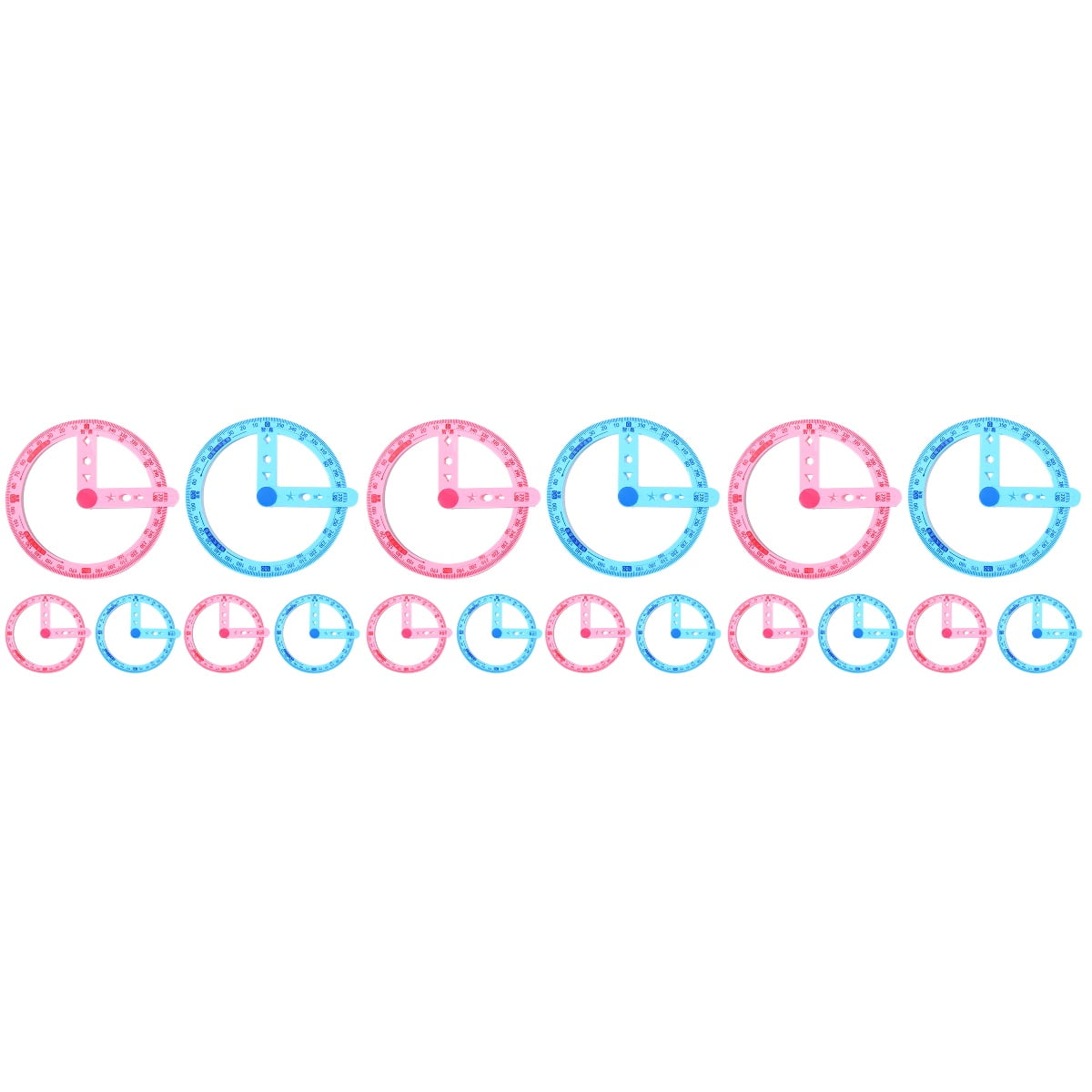 18 Pcs Geometry Protractor 360 Degree Protractor Practical Protractor ...