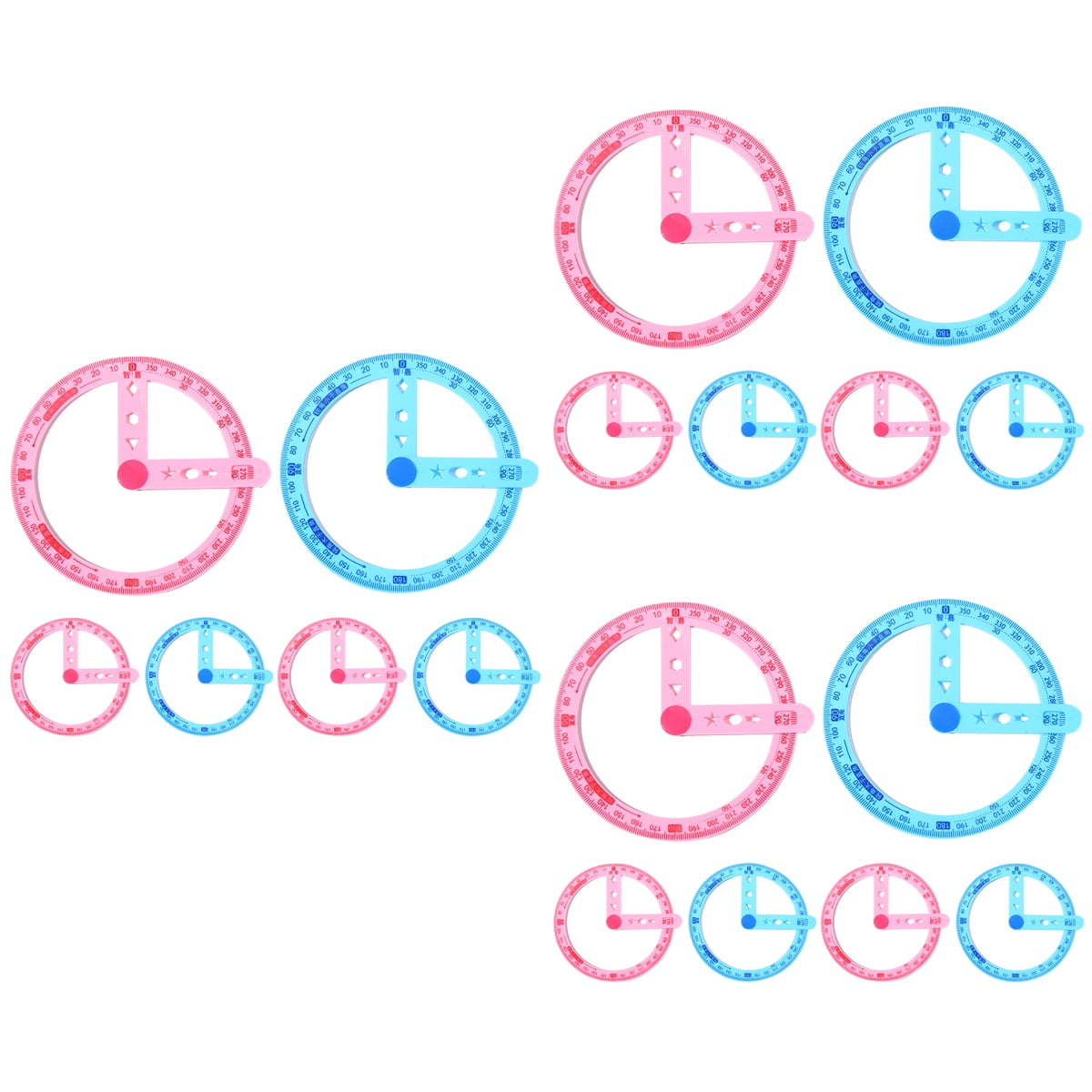 18 Pcs Geometry Protractor 360 Degree Protractor Practical Protractor ...