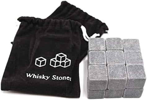 18 Pcs Grey Pure Soapstone Whiskey Chilling Rocks: Reusable, No Water ...