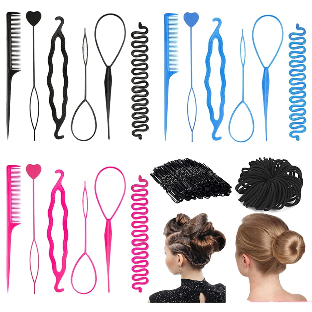 18 Pcs Hair Braiding Tool, Updo Ponytail Maker Accessories Topsy Hair ...