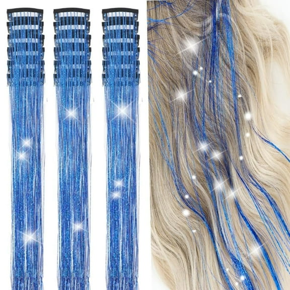 1Pcs Hair Tinsel Clip in Hair Tinsel Kit,50CM Glitter Tinsel Hair ...