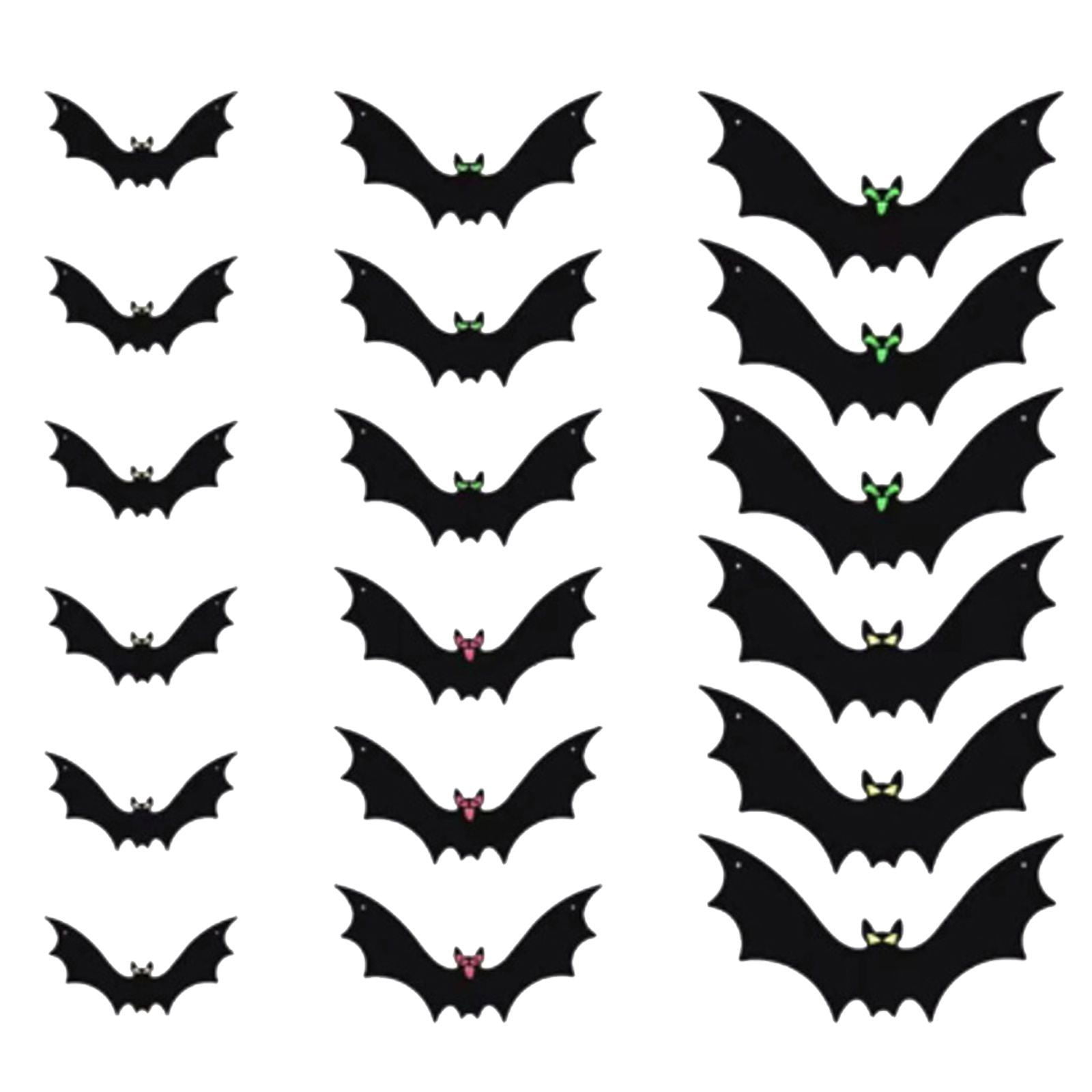 18 Pcs Hanging Bats Decoration Outside, Large Flying Bats Outdoor Decor ...