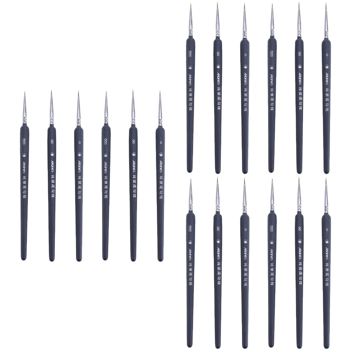 18 Pcs Langhao Hook Line Pen Liner Oil Paint Models Fine Detail Brush ...