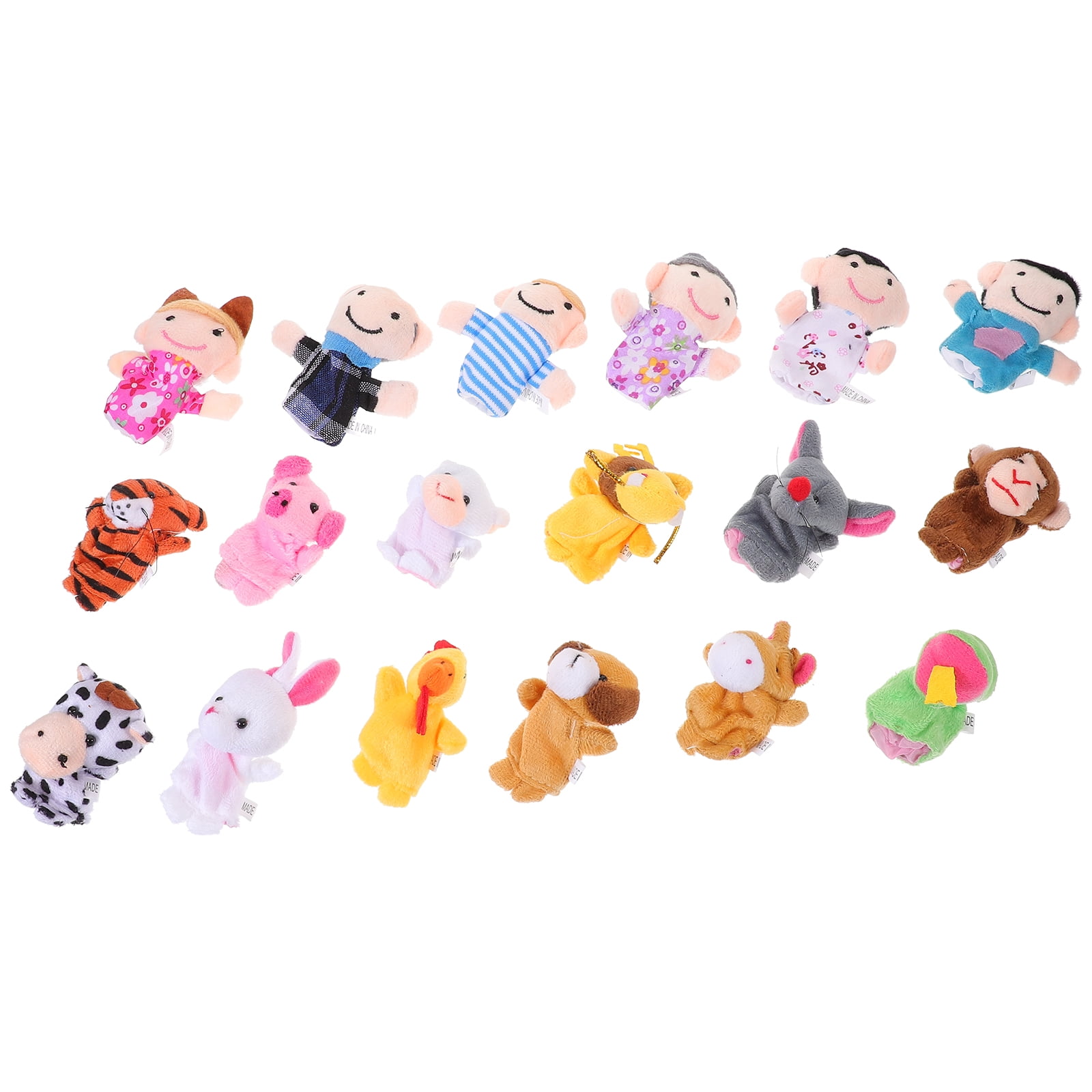 WEAVILUX 18pcs Farm Animal Finger Puppets Assorted Color for Story Time ...
