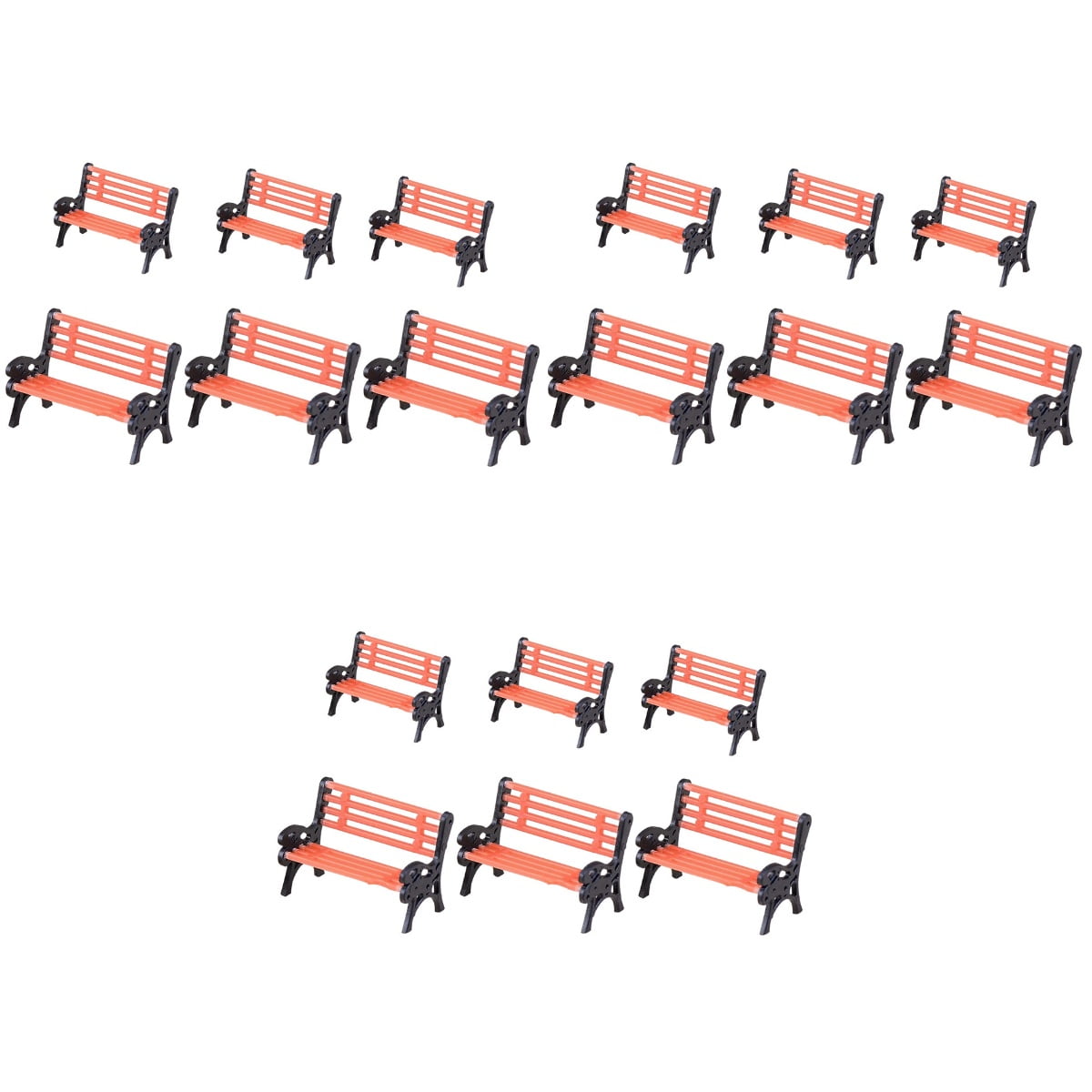 18 Pcs Miniature Park Benches Photography Prop Mini Plastic Park ...