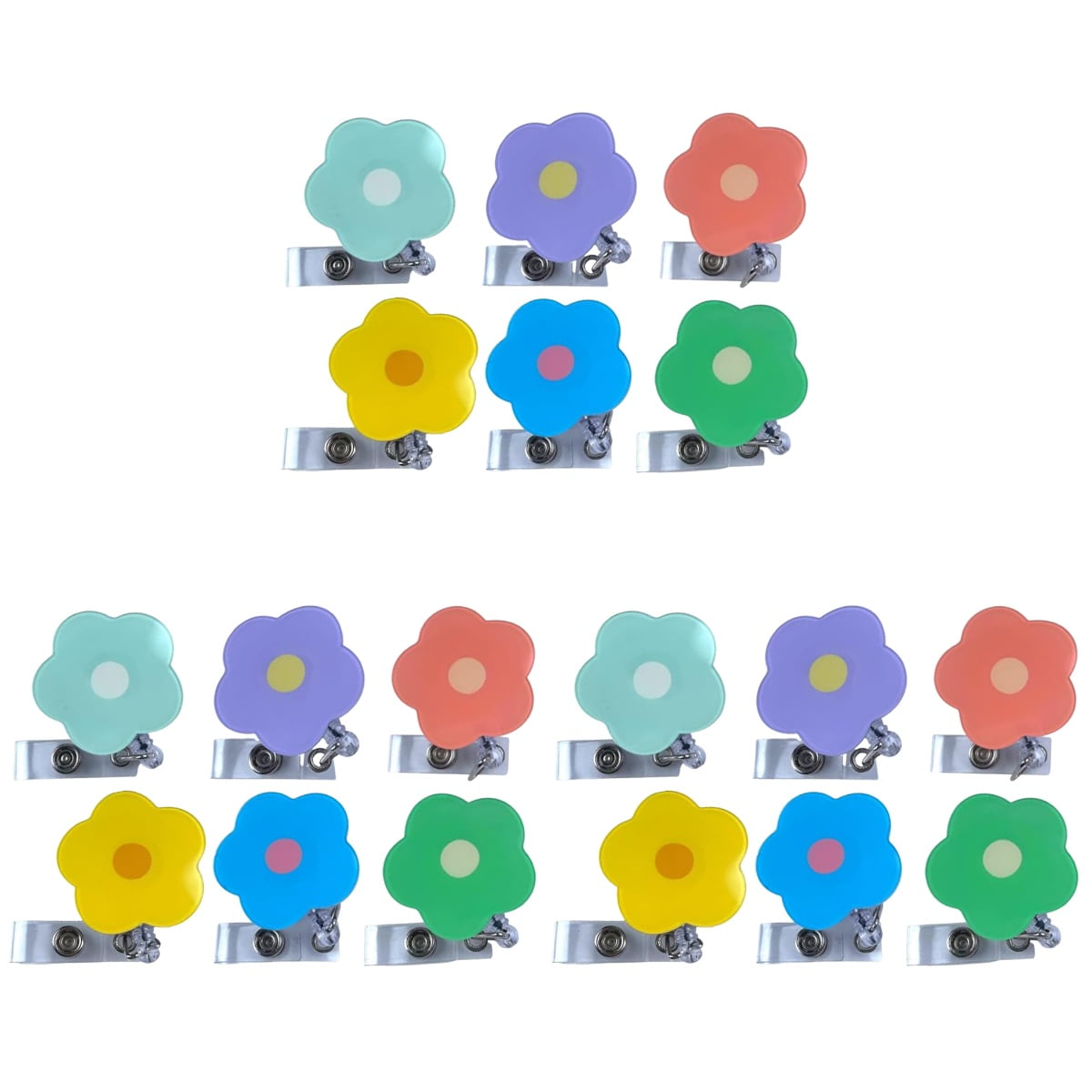 18 Pcs Multi-function Badge Holders Portable Badge Clips Flower Shaped ...