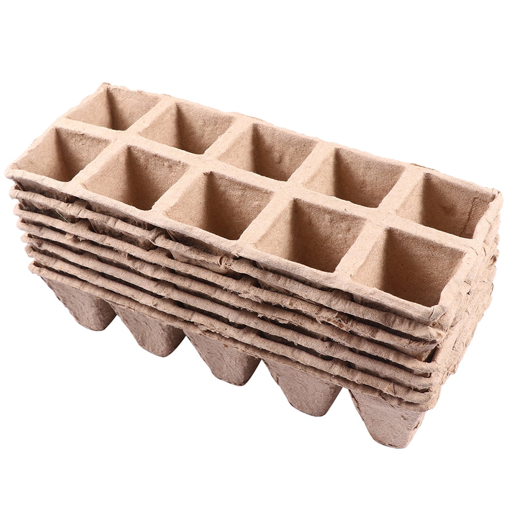 18 Pcs Nursery Tray Cup Paper Pulp Cups Biodegradable Starter Small ...