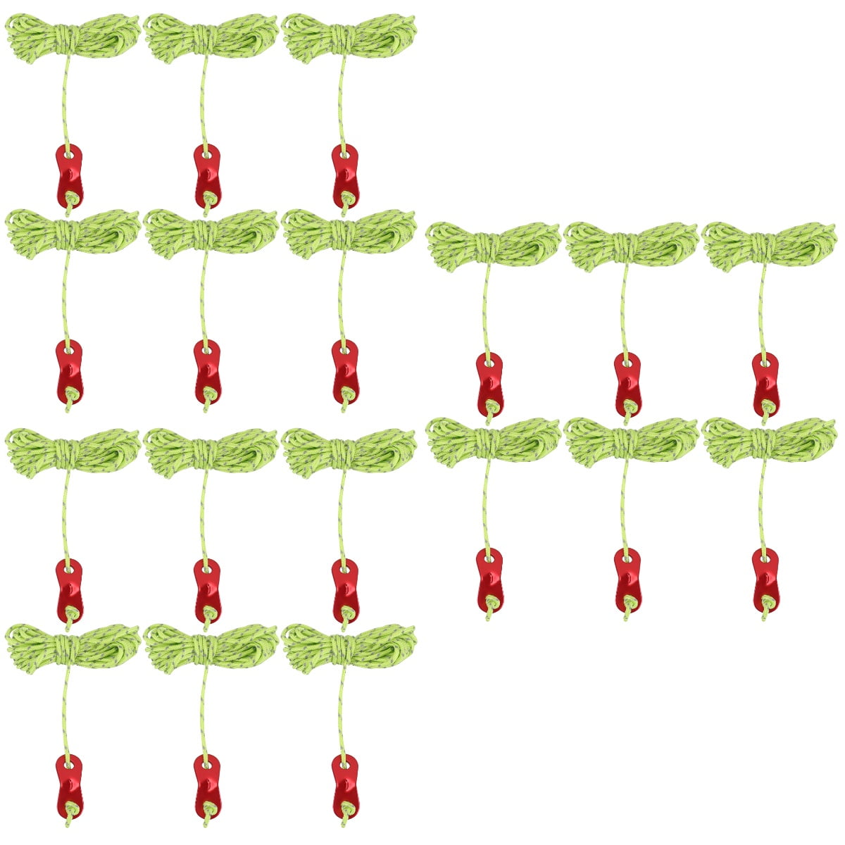 18 Pcs Outdoor Gear Pull Cord Tent Reflective Rope Canopy Wind Nylon ...