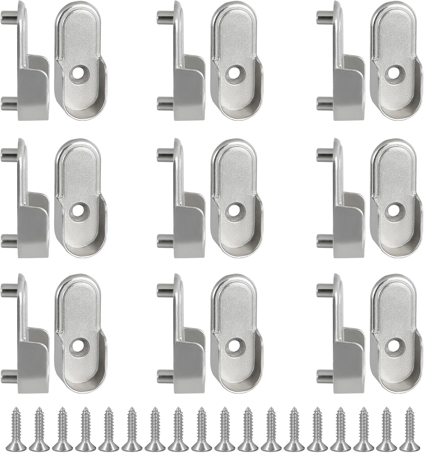 18 Pcs Oval Closet Rod End Support, 15mm x 30mm Zinc Alloy Wardrobe ...