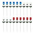 18 Pcs Patriotic Artificial Roses Red White Blue Single Stems For 4Th ...