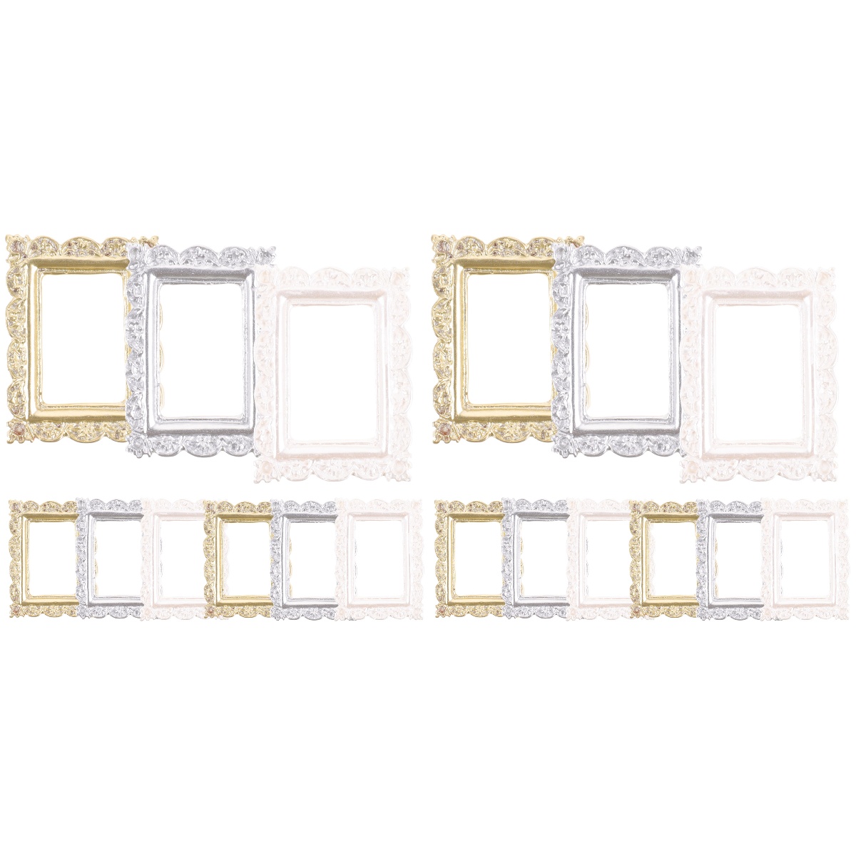 18 Pcs Photo Frame Ornaments Vintage Decor Mini House Photo Frame Mini ...