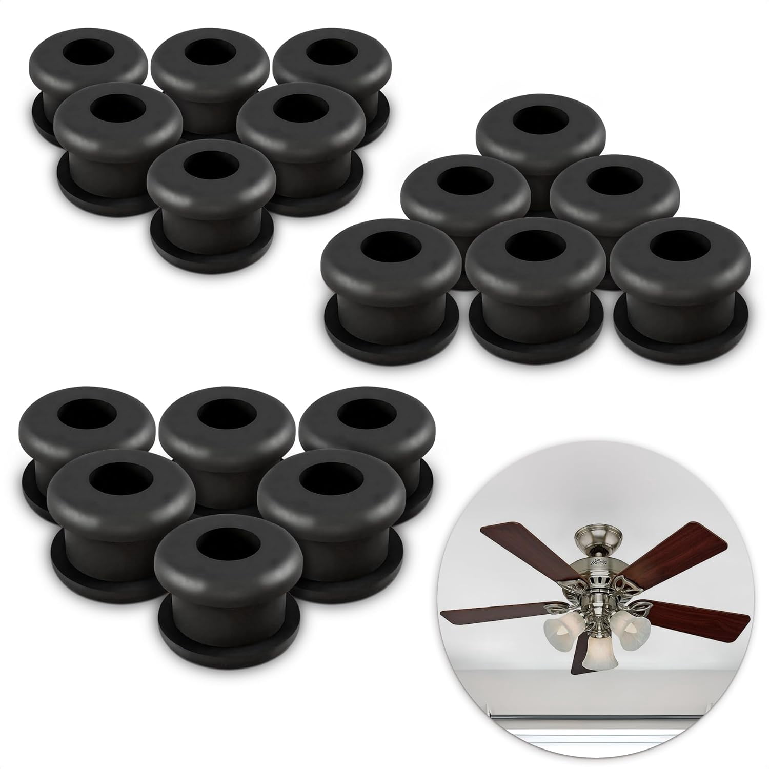 18 Pcs Rubber Grommet Kit for Ceiling Fan Parts - Grommets for Fan ...