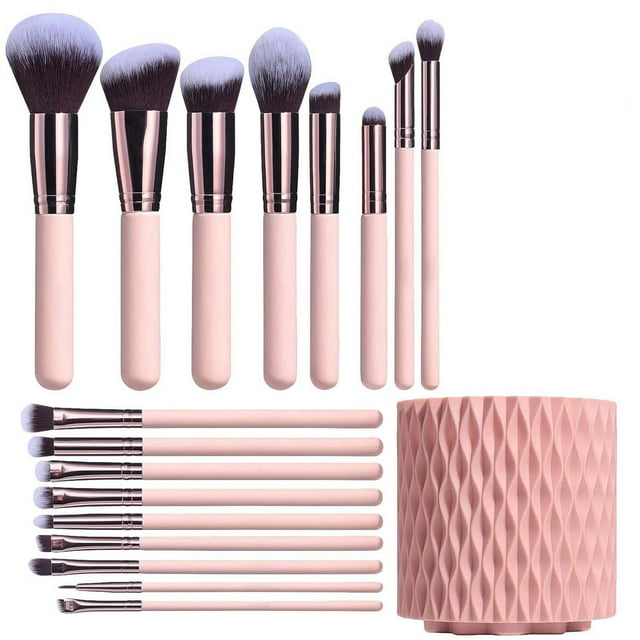 18 Pcs Small Travel Makeup Brush Set Portable Make Up Brushes with Case ...
