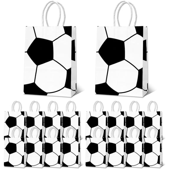 18 Pcs Soccer Party Gift Bags, Soccer Pattern Gift Bag with Handle ...