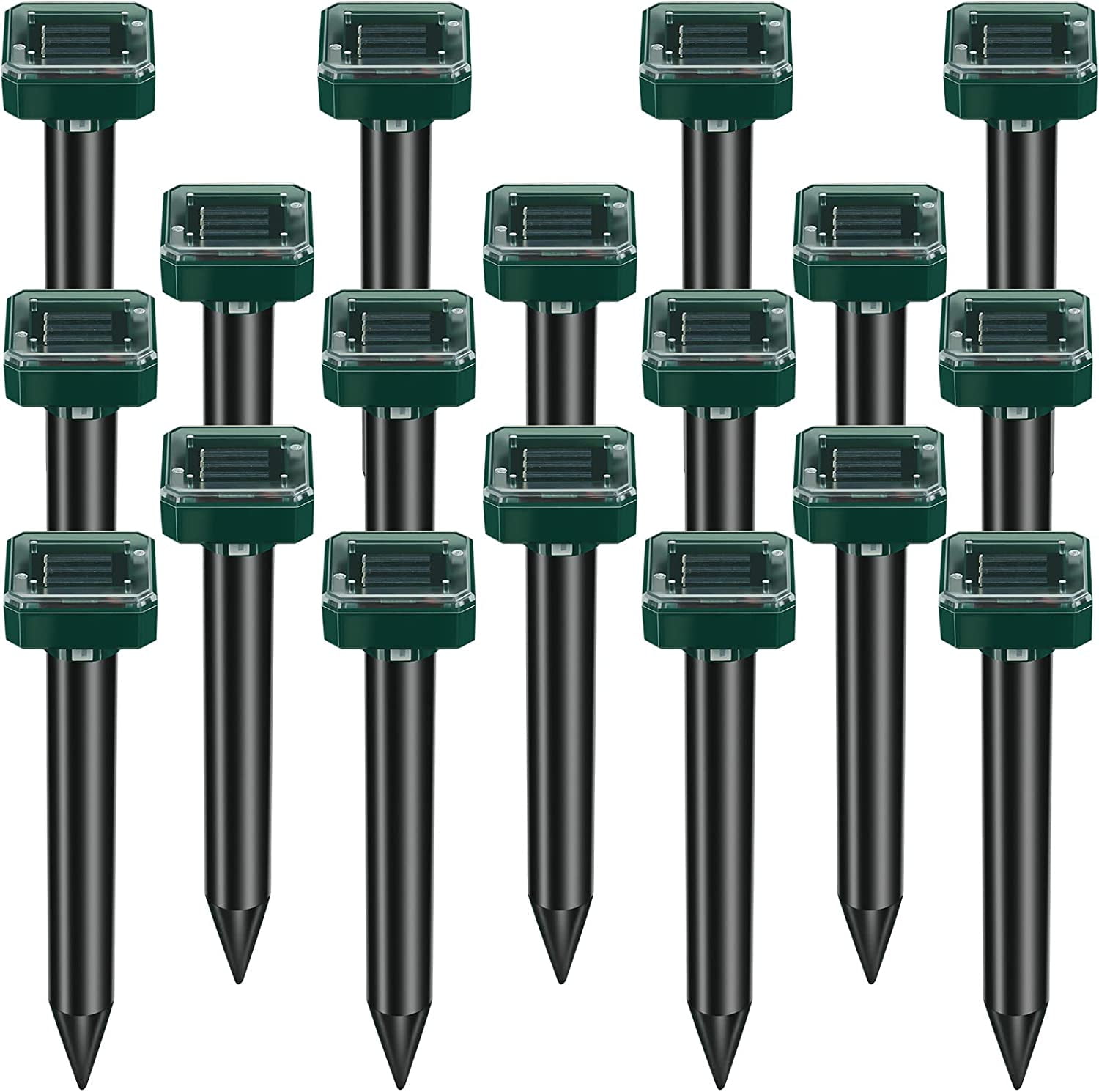 18 Pcs Solar Mole Repellent Ultrasonic Mole Repellent Solar Powered ...