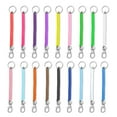 18 Pcs Spiral Retractable Coil Spring Keychain, 18 Colors Anti-Lost ...