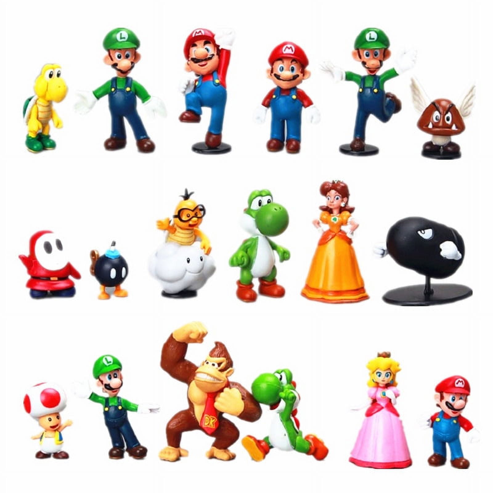 18 Pcs Super Mario Brothers Cake Topper Figures Toy Set - Mario ...