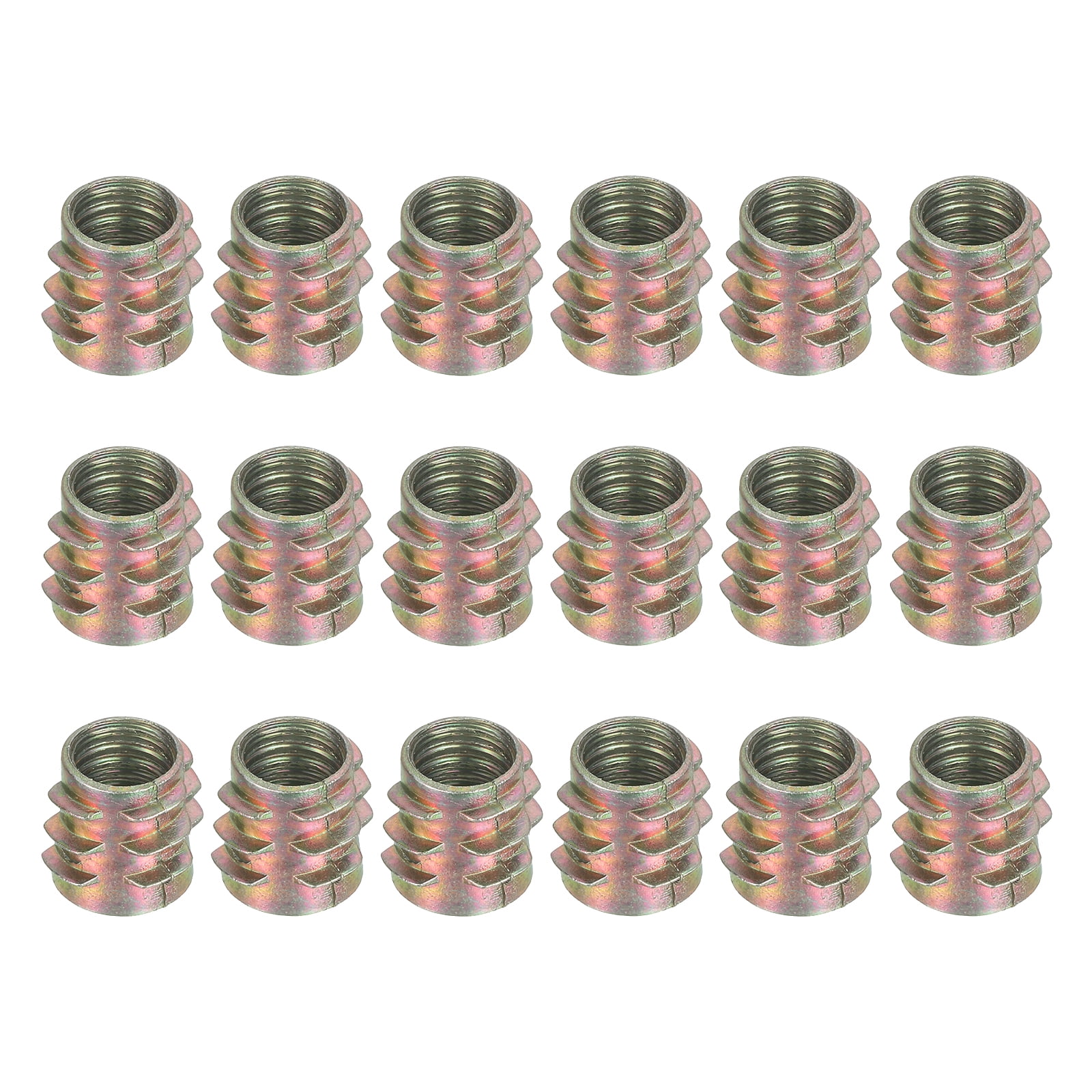 18 Pcs Threaded Inserts for Wood, Zinc Alloy M8 Hex-Flush Thread ...