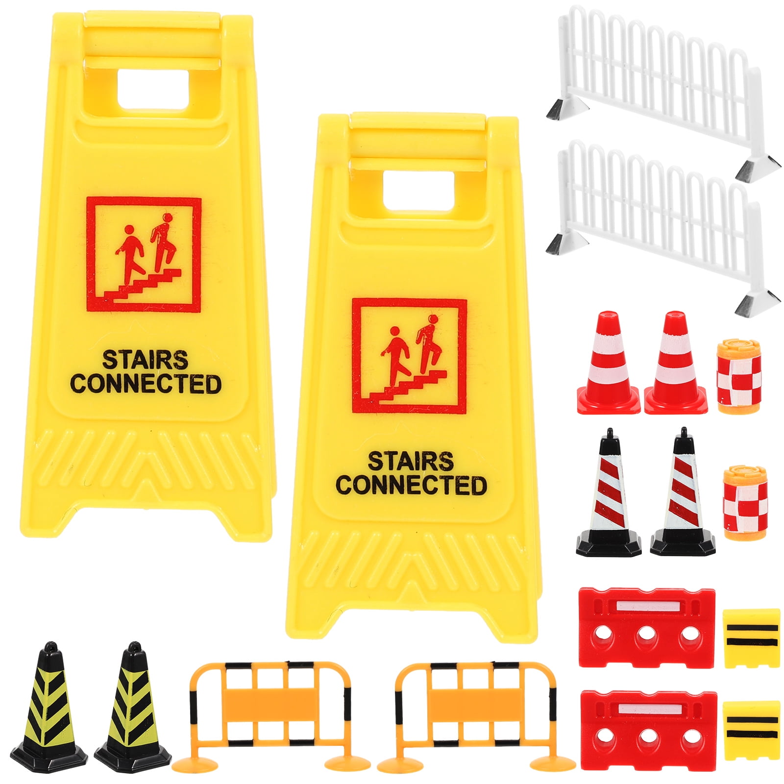 18 Pcs Traffic Sign Toys Street Signs for Kids Miniature Barrier Road ...