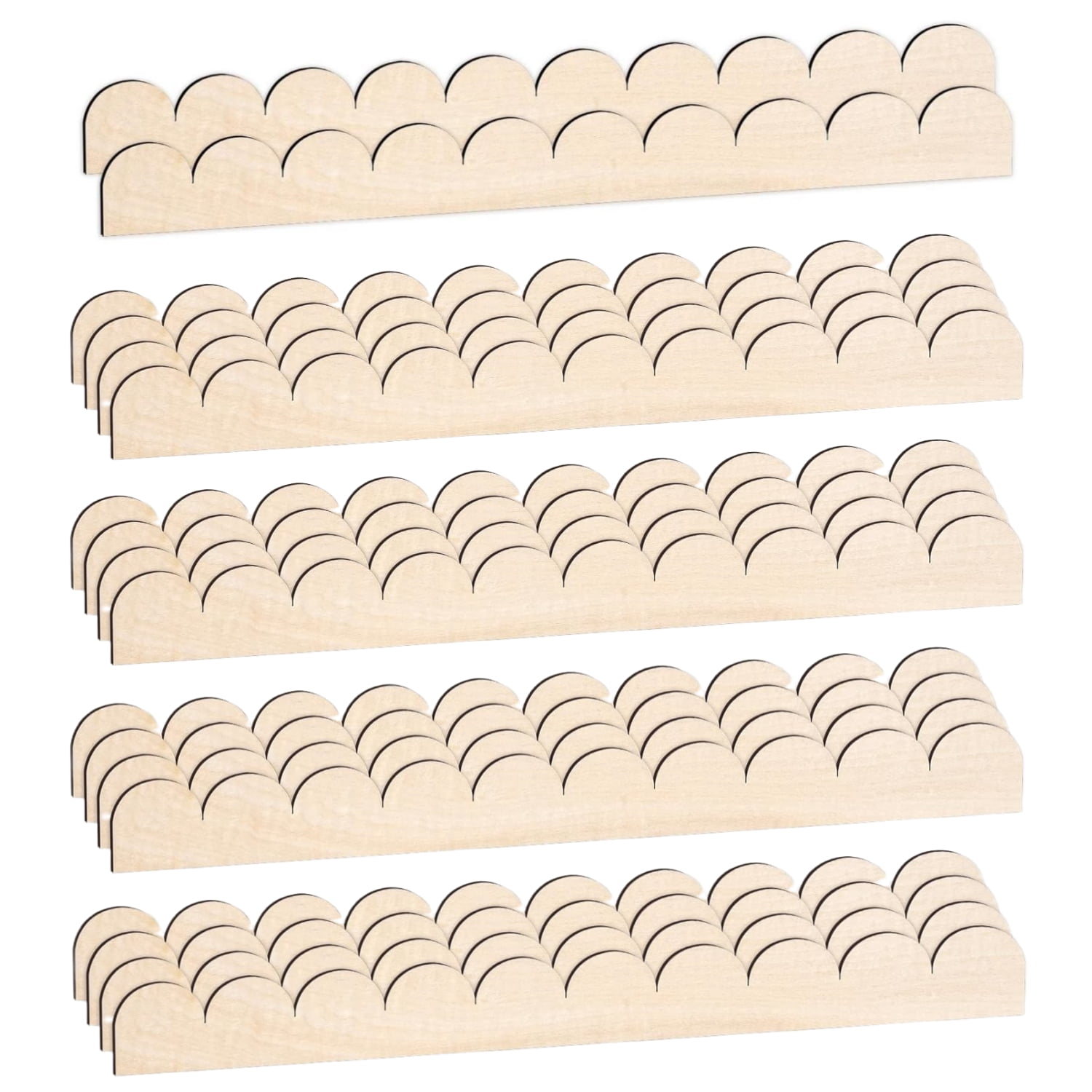 18 Pcs Unfinished Scalloped Wood Trim Molding Decorative Wooden ...