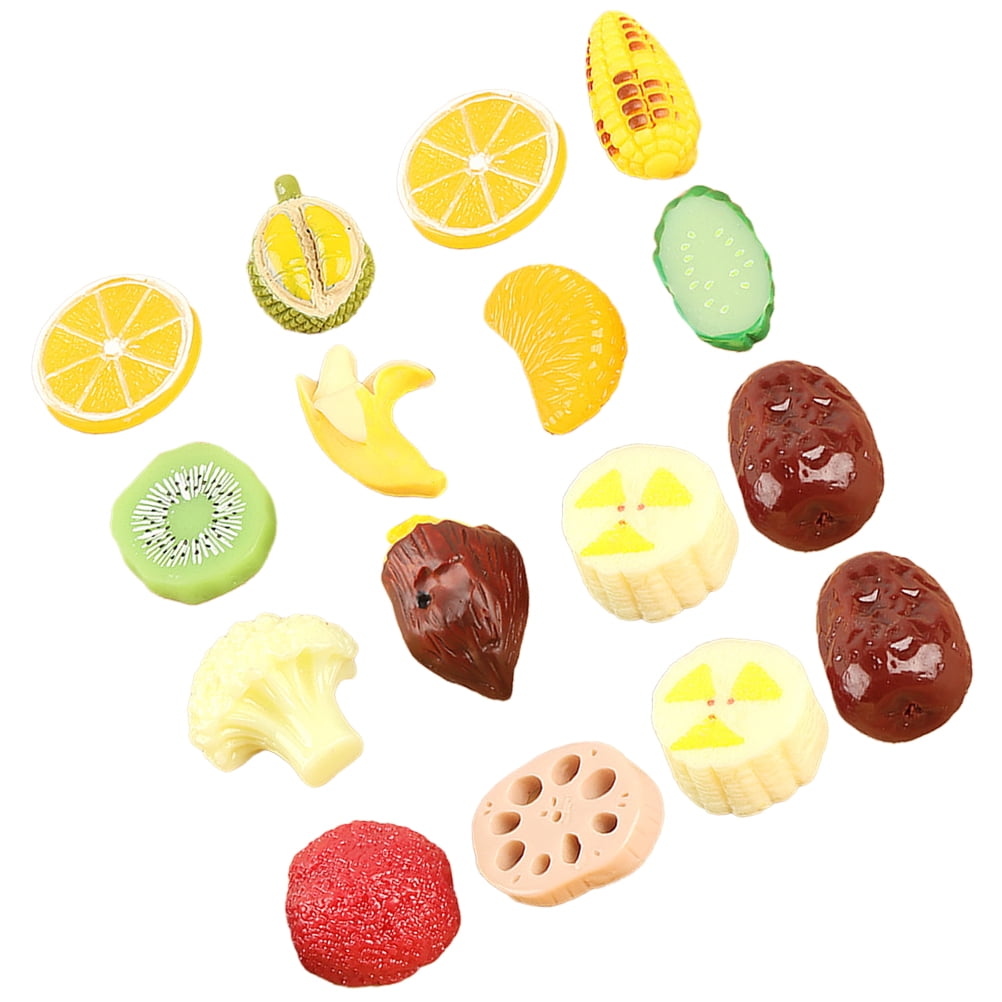 OUNONA Realistic Resin Miniature Faux Fruit and Vegetable Models for ...