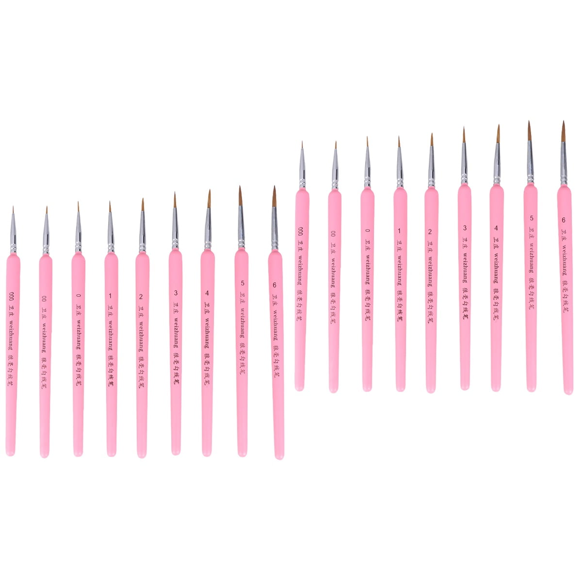 18 Pcs Wolf Hair Tip Professional Detail Paint Brush Fine Detailing ...