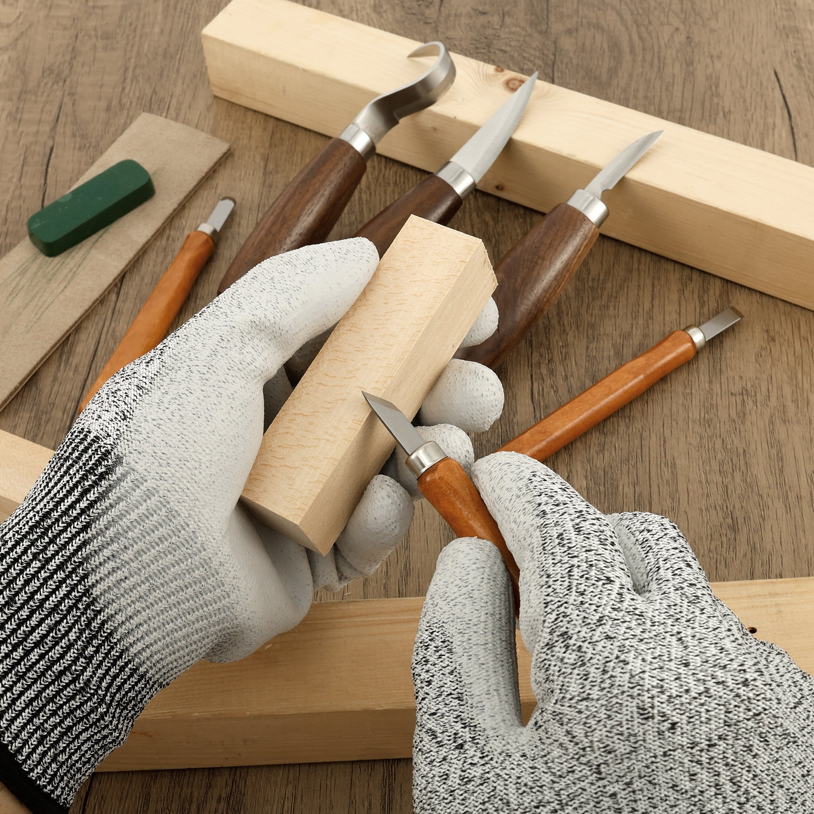 18 Pcs Wood Carving Kit Complete Wood Whittling Kit with Roll Up Bag ...