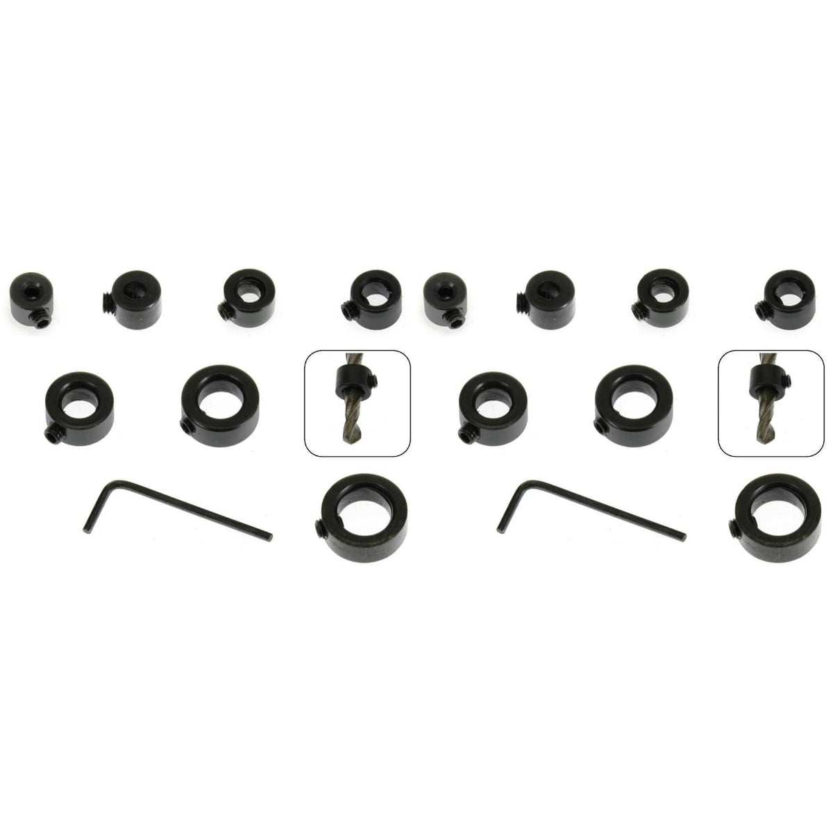 18 Pcs Wrench Depth Positioner Stop Ring Drill Locator Twist Drill ...