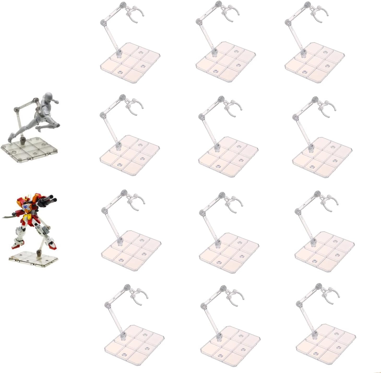 18 Pcs of HG144 Clear Action Figure Display Holder Base Doll Model ...