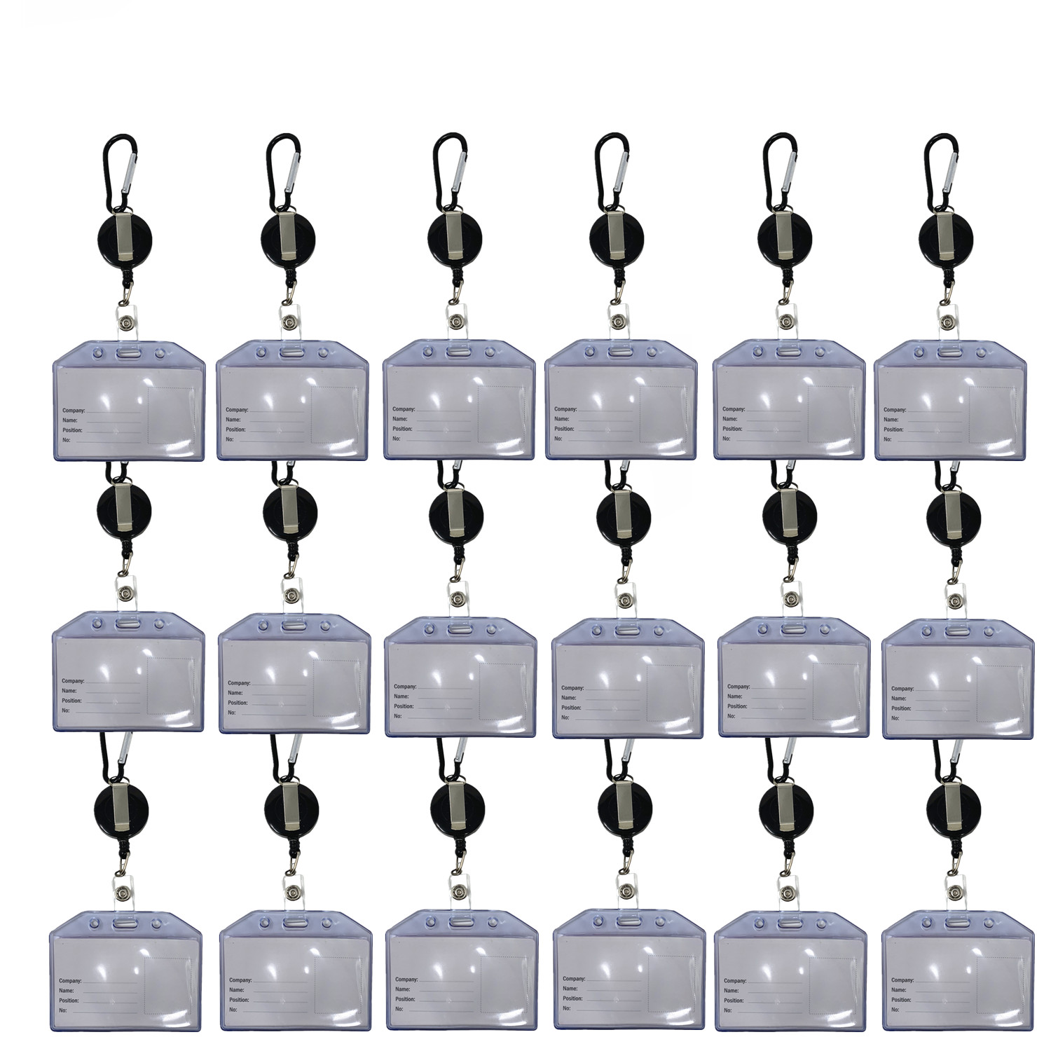 18 Pcs of Id Card Holder with Carabiner, Badge Reel, Belt Clip ...
