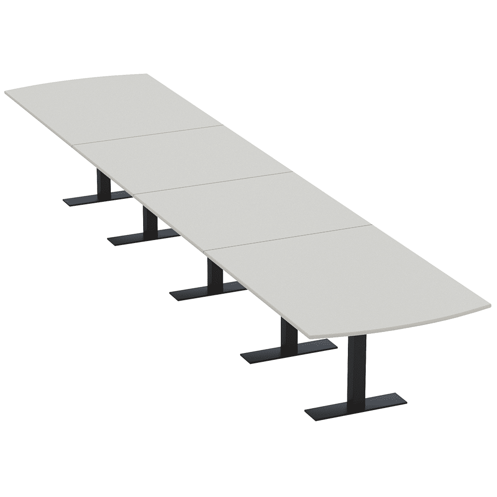 18 Person Arc Rectangle Modular Meeting Table Metal T-Bases w/Electric ...