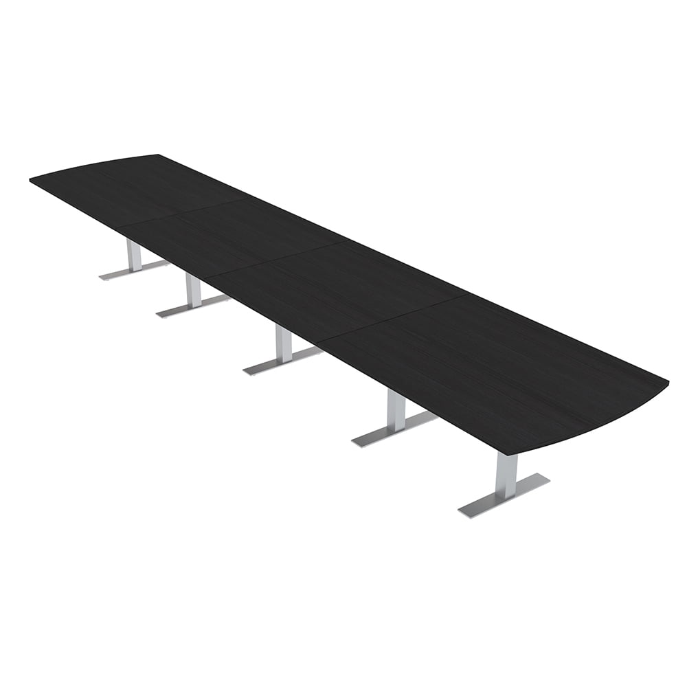 18 Person Arc Rectangle Modular Meeting Table Metal T-Bases w/Electric ...