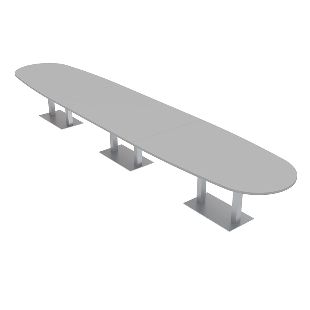 18 Person Boval Shaped Modular Conference Table Metal Bases w/Electric ...